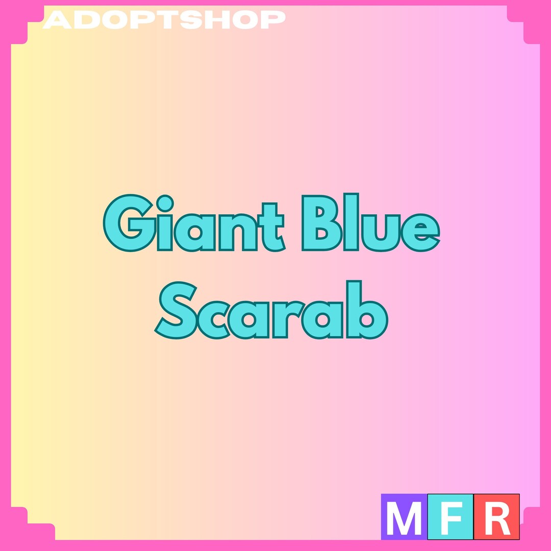 Adopt Me Giant Blue Scarab MFR Mega Neon Fly Ride Virtual - Etsy