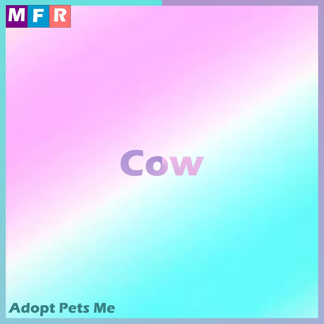 Adopt Me Cow MFR Mega Neon Fly Ride Virtual Pet Animal - Etsy