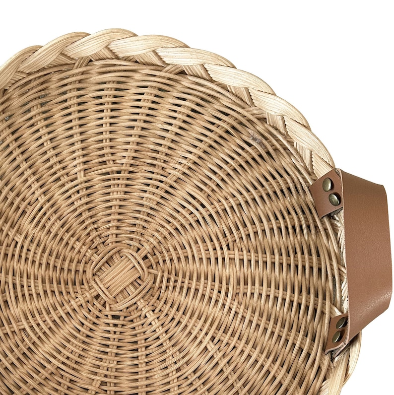 Cane Rattan Webbing Tray, Rattan Food Serving Tray With Handles, Wicker ...