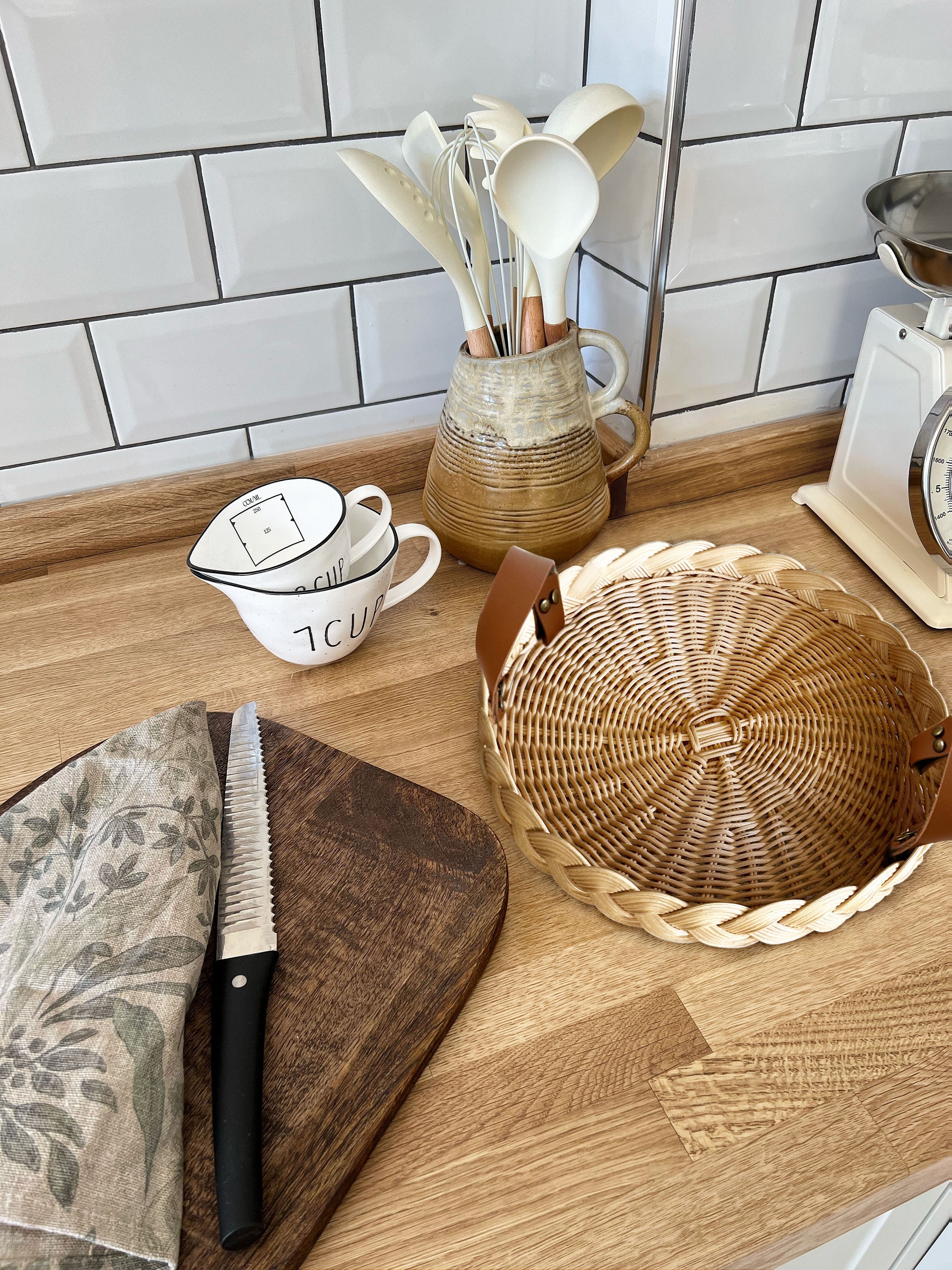 Cane Rattan Webbing Tray, Rattan Food Serving Tray With Handles, Wicker ...