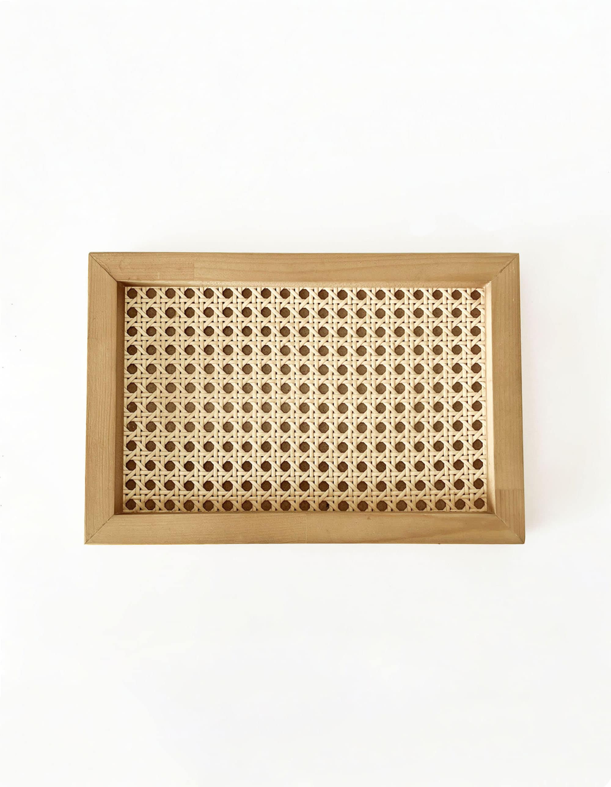 Cane Rattan Webbing Tray, Rattan Food Serving Tray With Handles, Wicker ...