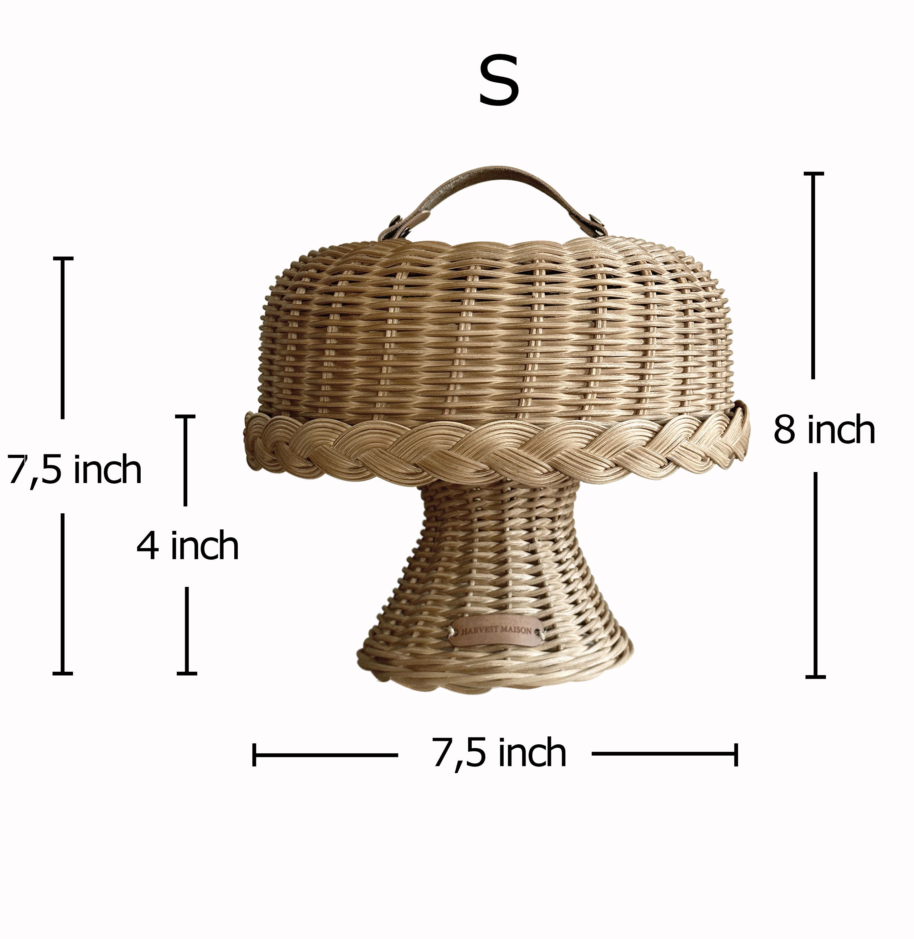Rustic Wicker Cake Pedestal, 12 Inch Cake Stand With Dome, Rattan Woven ...
