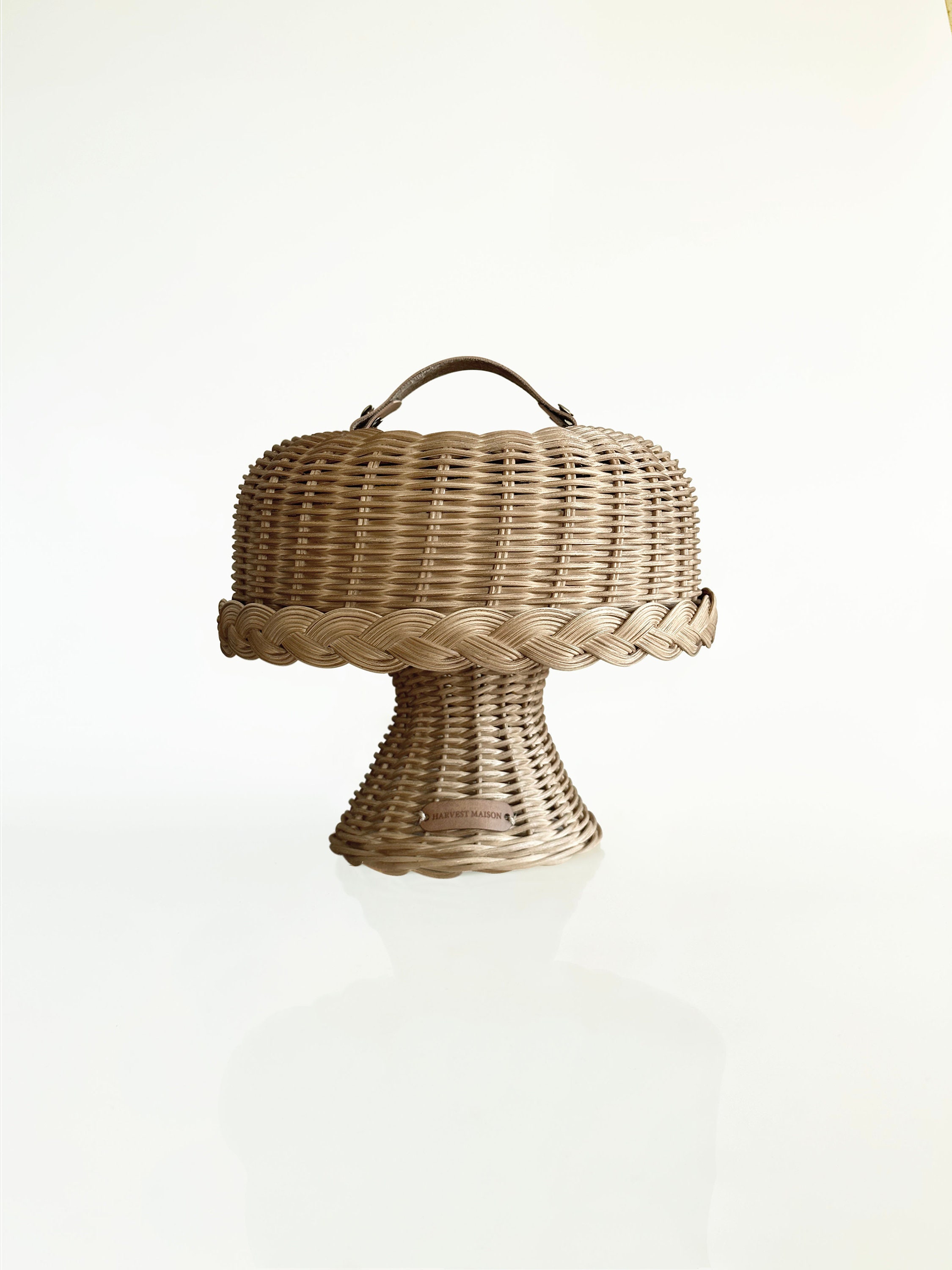 Rustic Wicker Cake Pedestal, 12 Inch Cake Stand With Dome, Rattan Woven ...