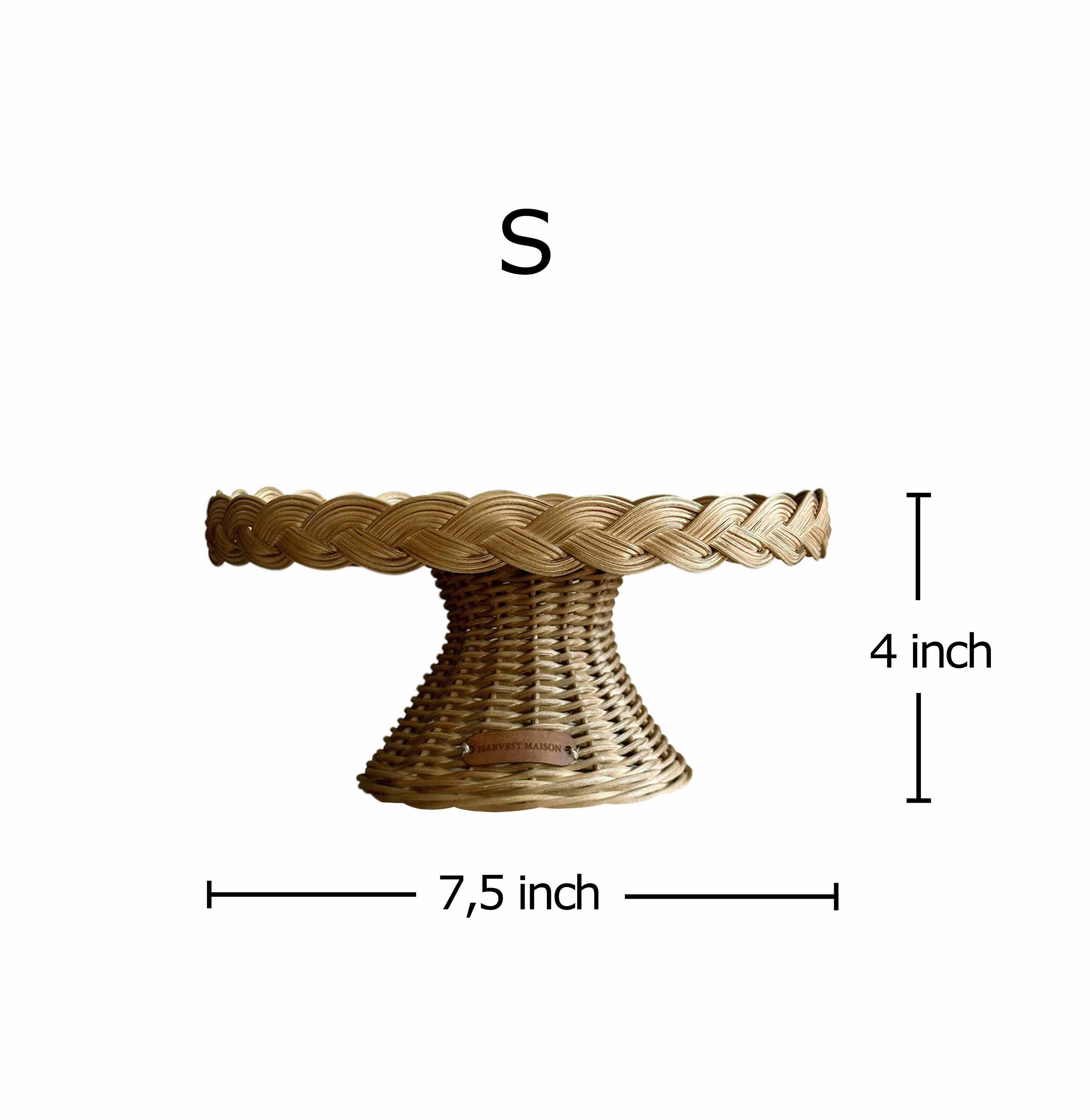 12 Inch Rustic Smash Cake Stand, Mini Wicker Dessert Stand Holder ...