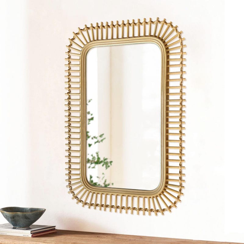 Rattan Mirror - Etsy