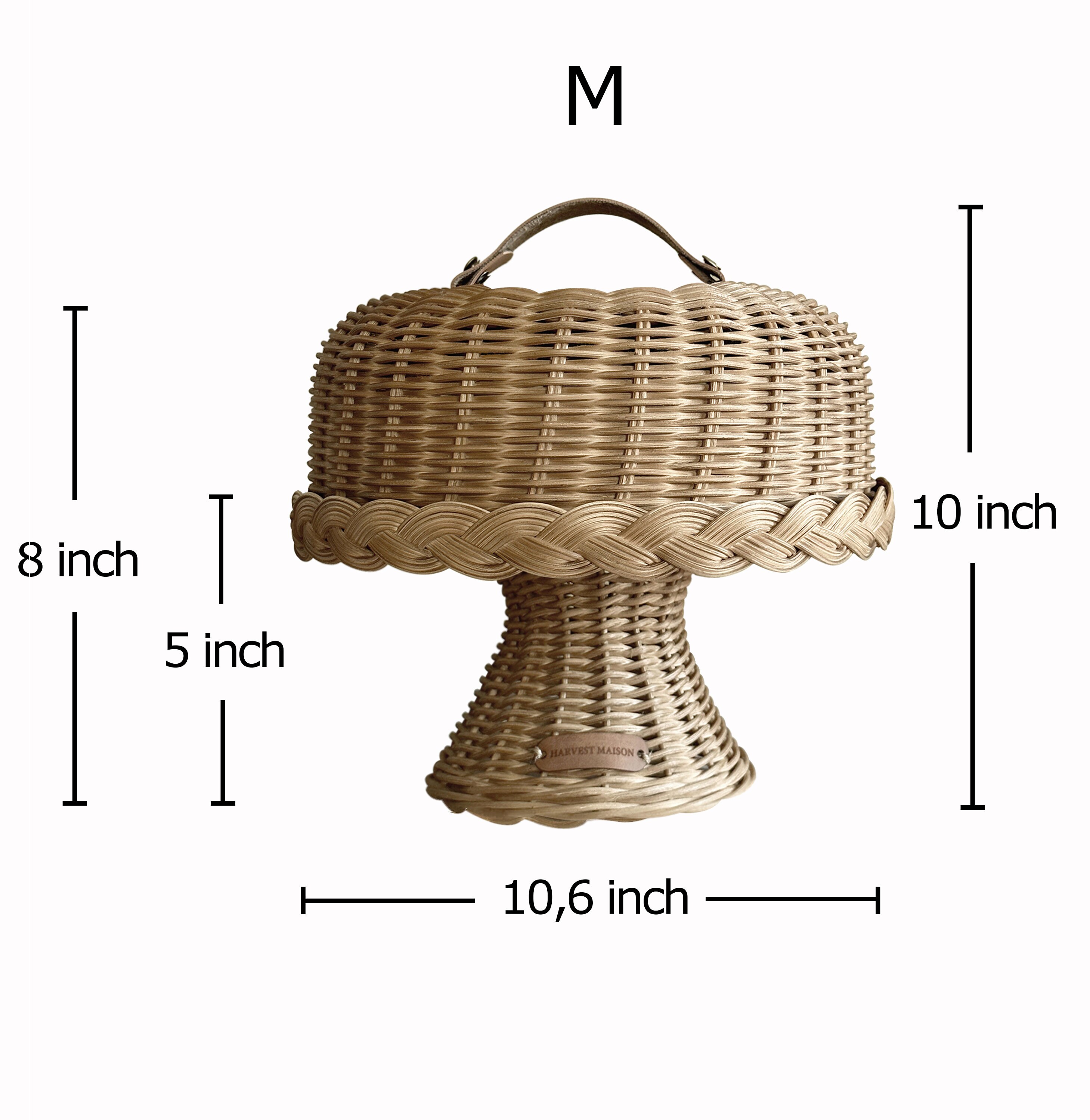 Rustic Wicker Cake Pedestal, 12 Inch Cake Stand With Dome, Rattan Woven ...