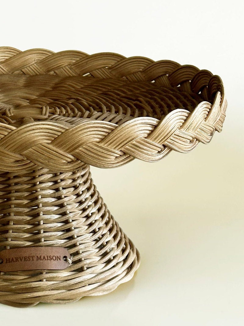 12 Inch Rustic Smash Cake Stand, Mini Wicker Dessert Stand Holder ...