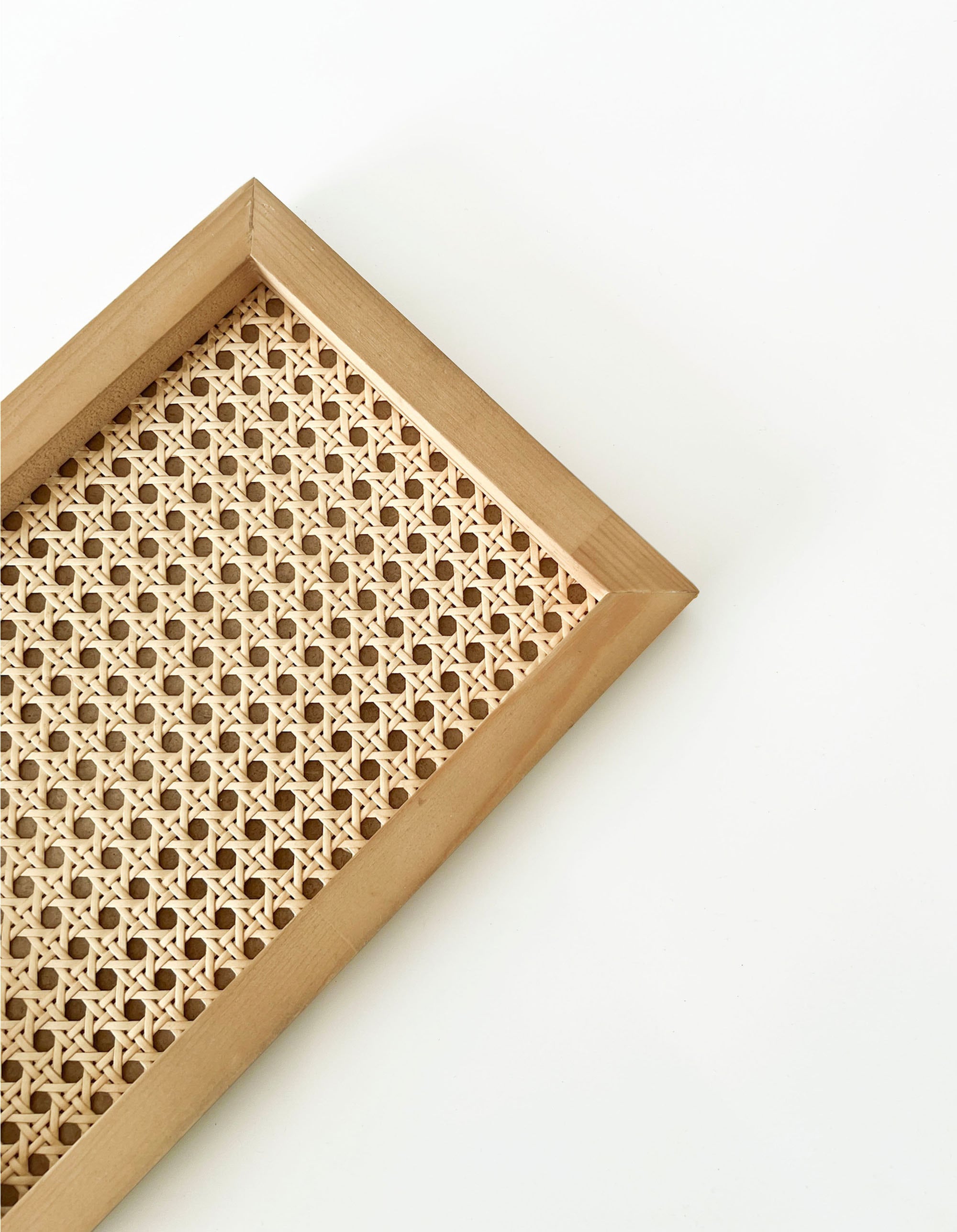 Cane Rattan Webbing Tray, Rattan Food Serving Tray With Handles, Wicker ...