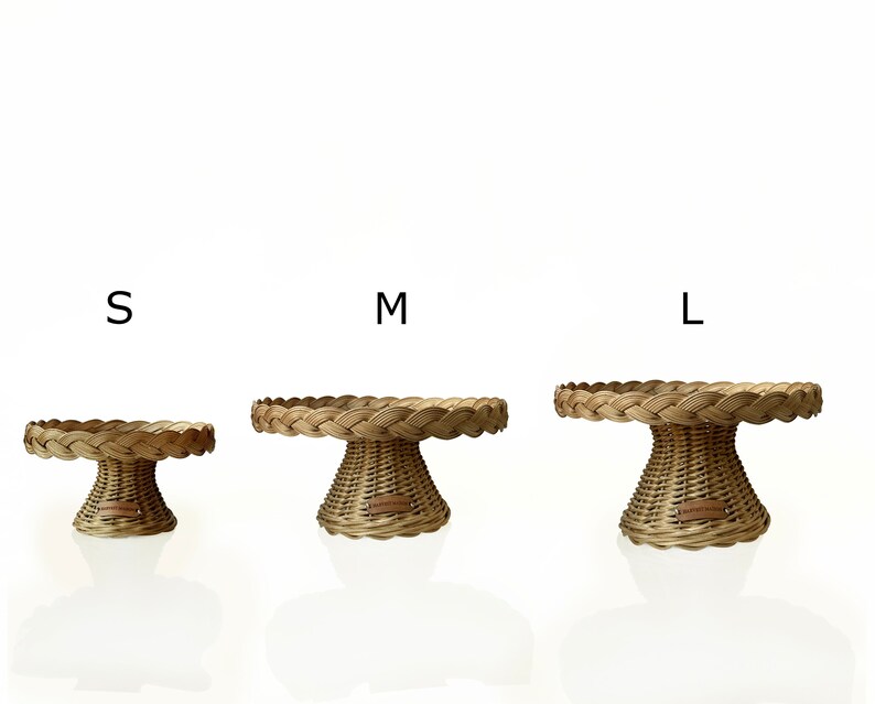 12 Inch Rustic Smash Cake Stand, Mini Wicker Dessert Stand Holder ...