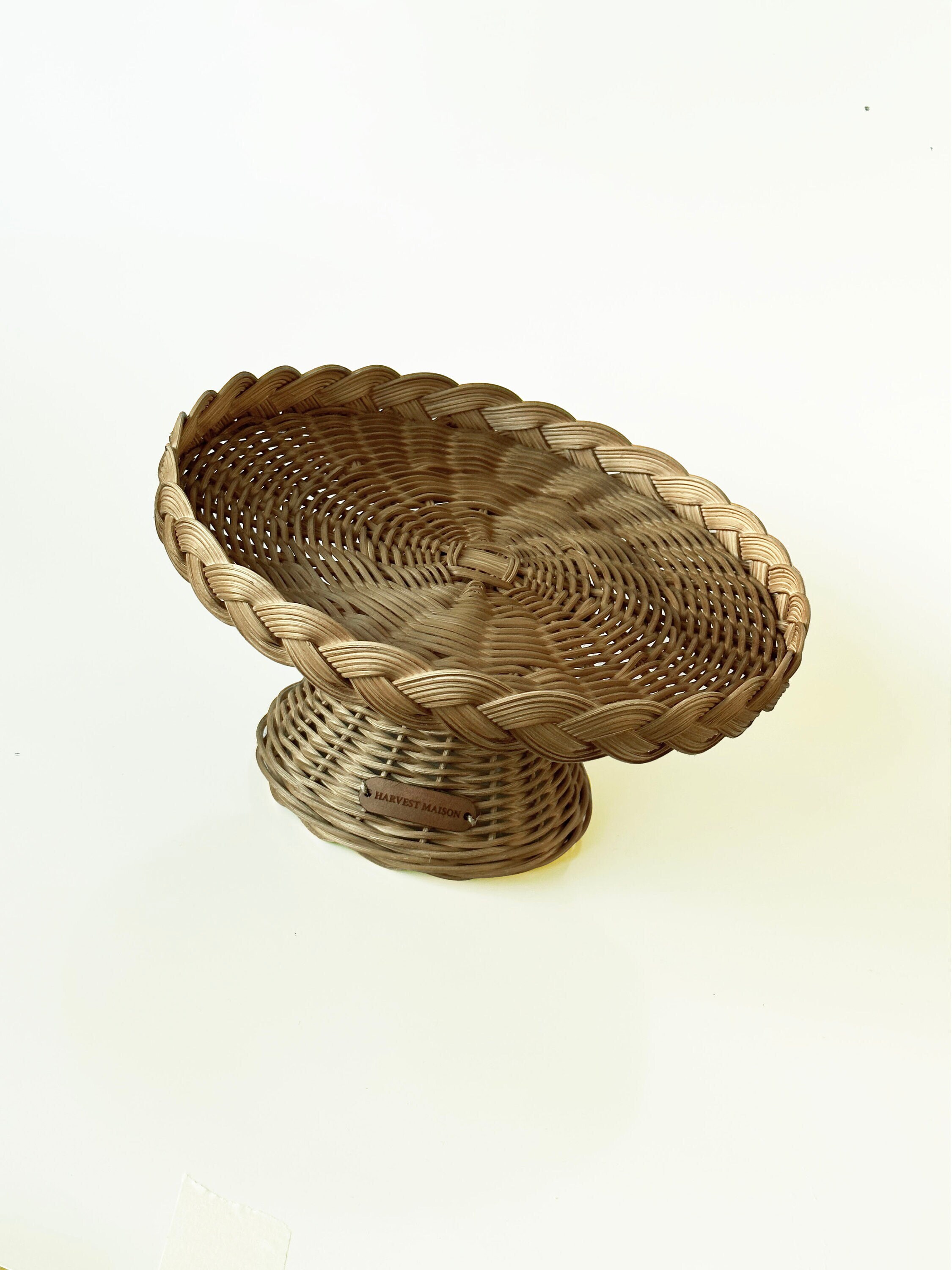 12 Inch Rustic Smash Cake Stand, Mini Wicker Dessert Stand Holder ...