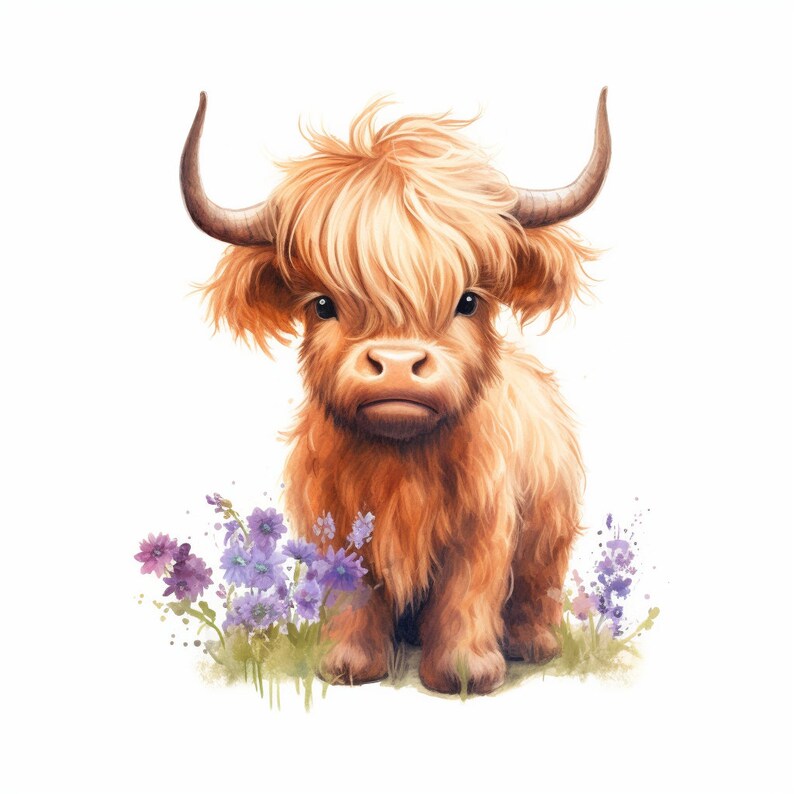 Highland Cows - Mega Bundle!! - 120+ Pack - Watercolor - PNG - Digital ...