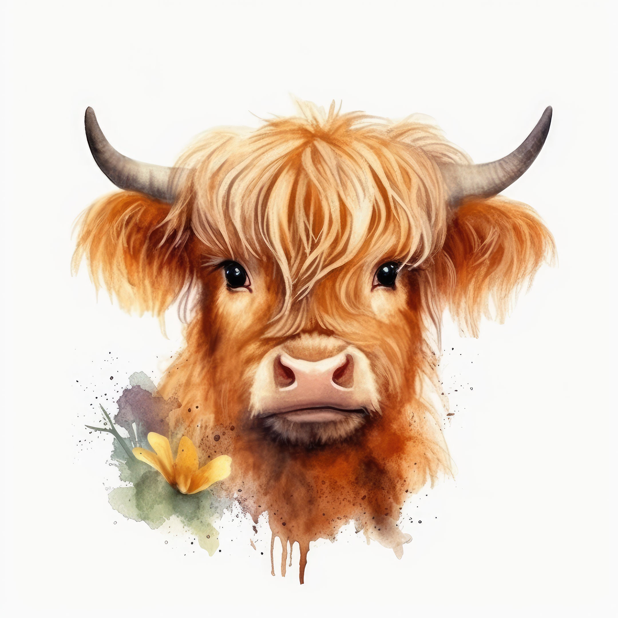 Highland Cows PNG - Spring Collection - Cute Clip Art - Commercial Use ...