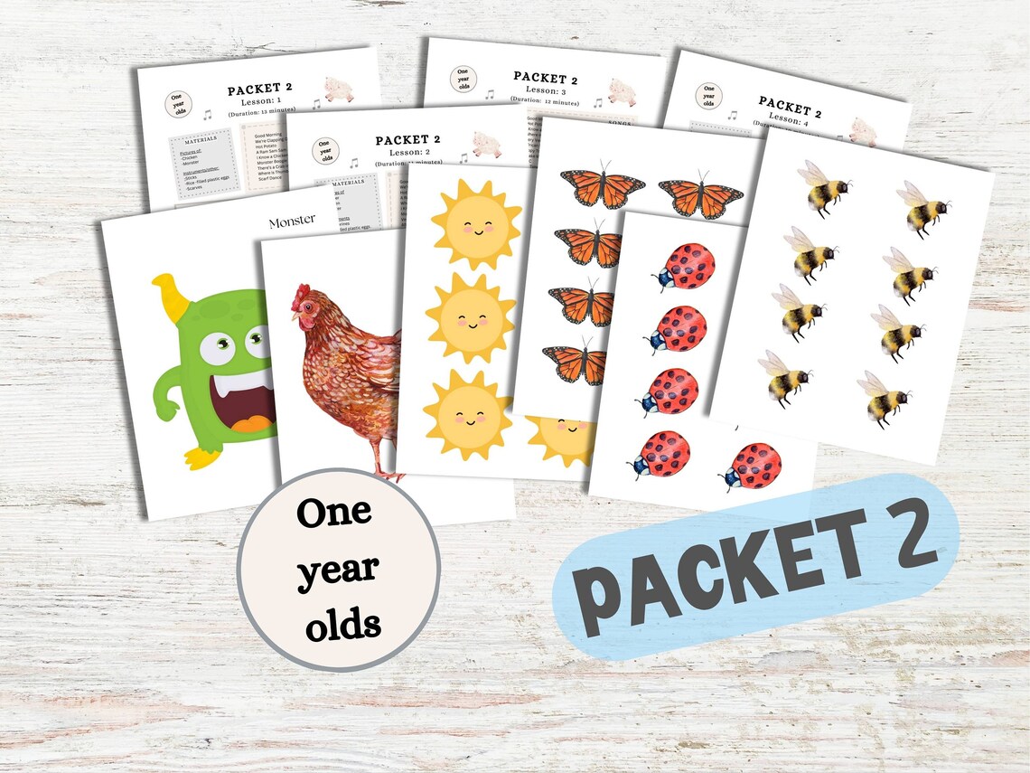Preschool Music Curriculum Packet #2: Age 1, Four Music Lessons ...