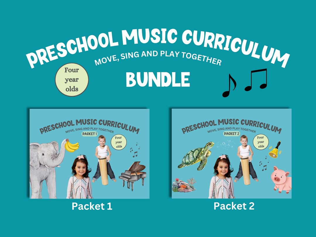 Packets 1 & 2 BUNDLE: Age 4 Only - Two Months of Preschool Music ...