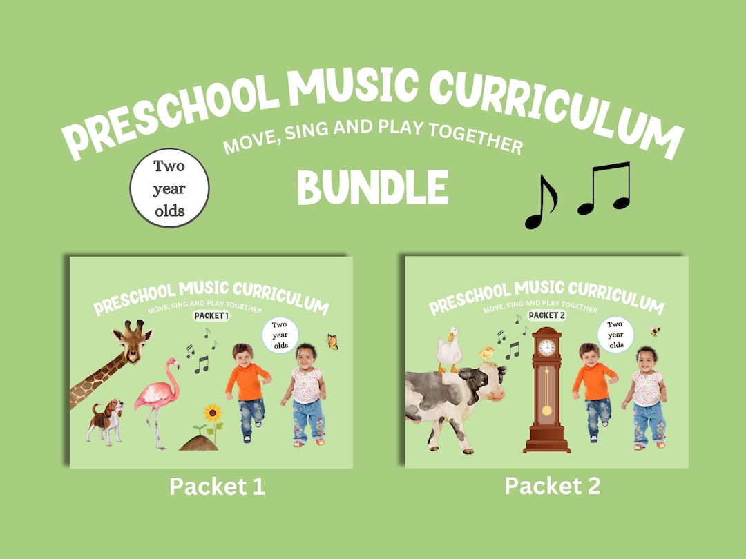 Packets 1 & 2 BUNDLE: Age 2 Only - Two Months of Preschool Music ...