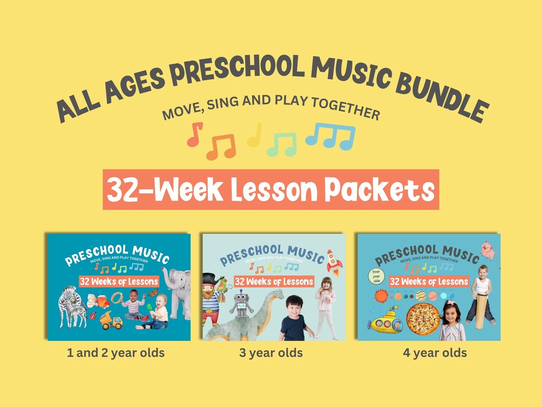 BUNDLE -32 Wk Music Lessons: 1 to 4 Year Old Preschool Music Curriculum ...