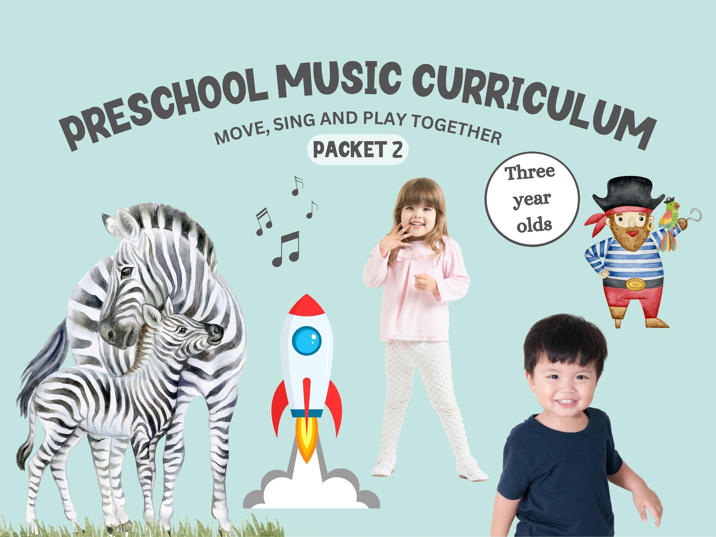 Packet 2: Three-year-olds. A Month of Preschool Music Lessons, Digital ...