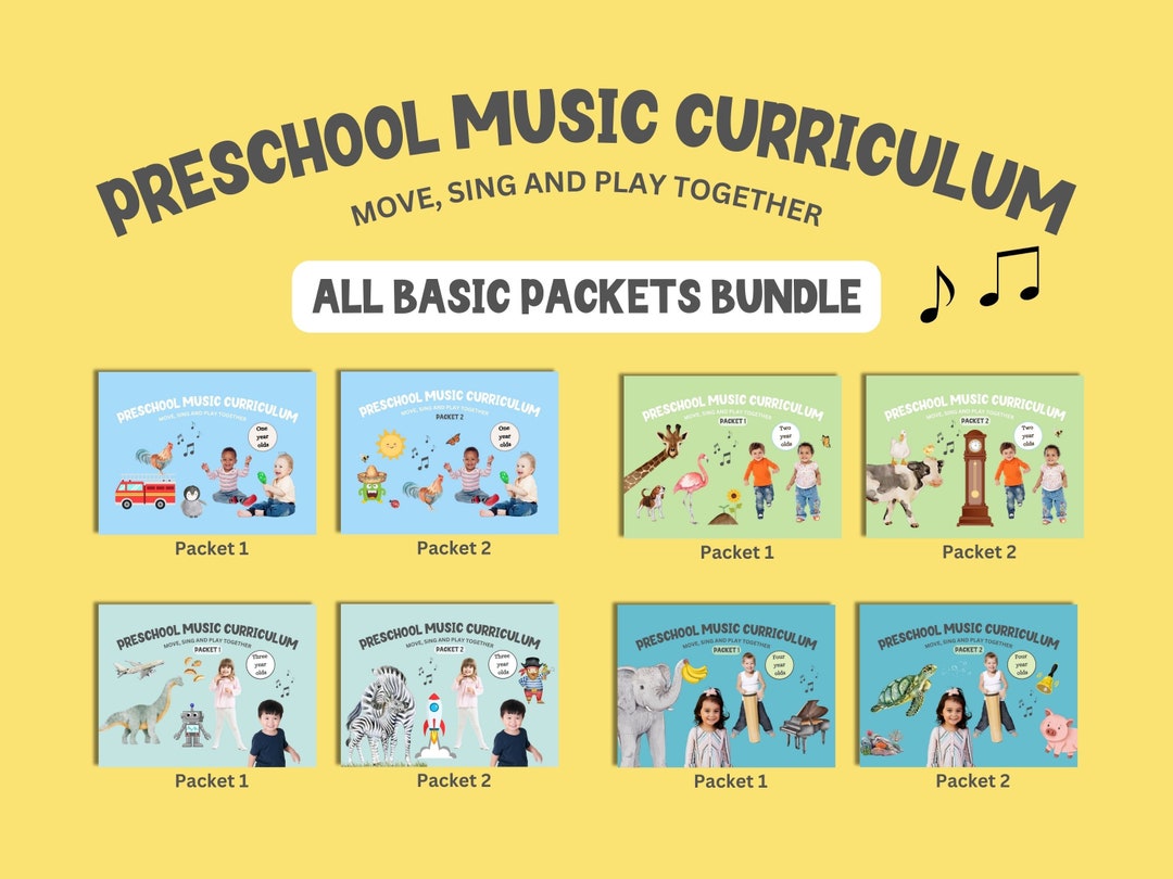 BUNDLE Basic Packets: Age 1 to 4 - Two Months of Preschool Music ...