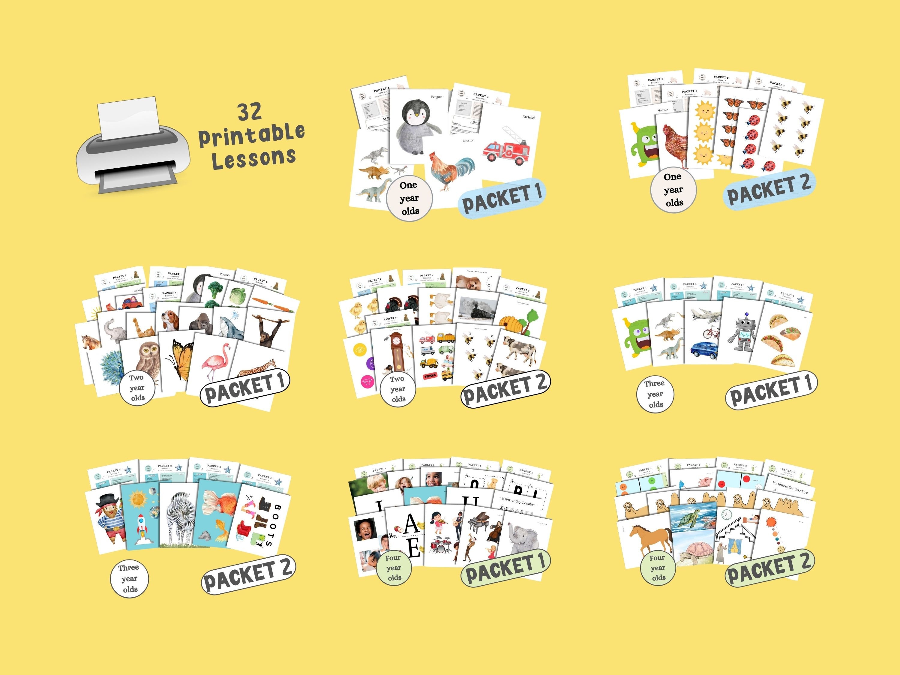 BUNDLE Basic Packets: Age 1 to 4 - Two Months of Preschool Music ...