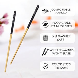 Engraved Chopsticks, Personalized Stainless Steel, Custom Name ...
