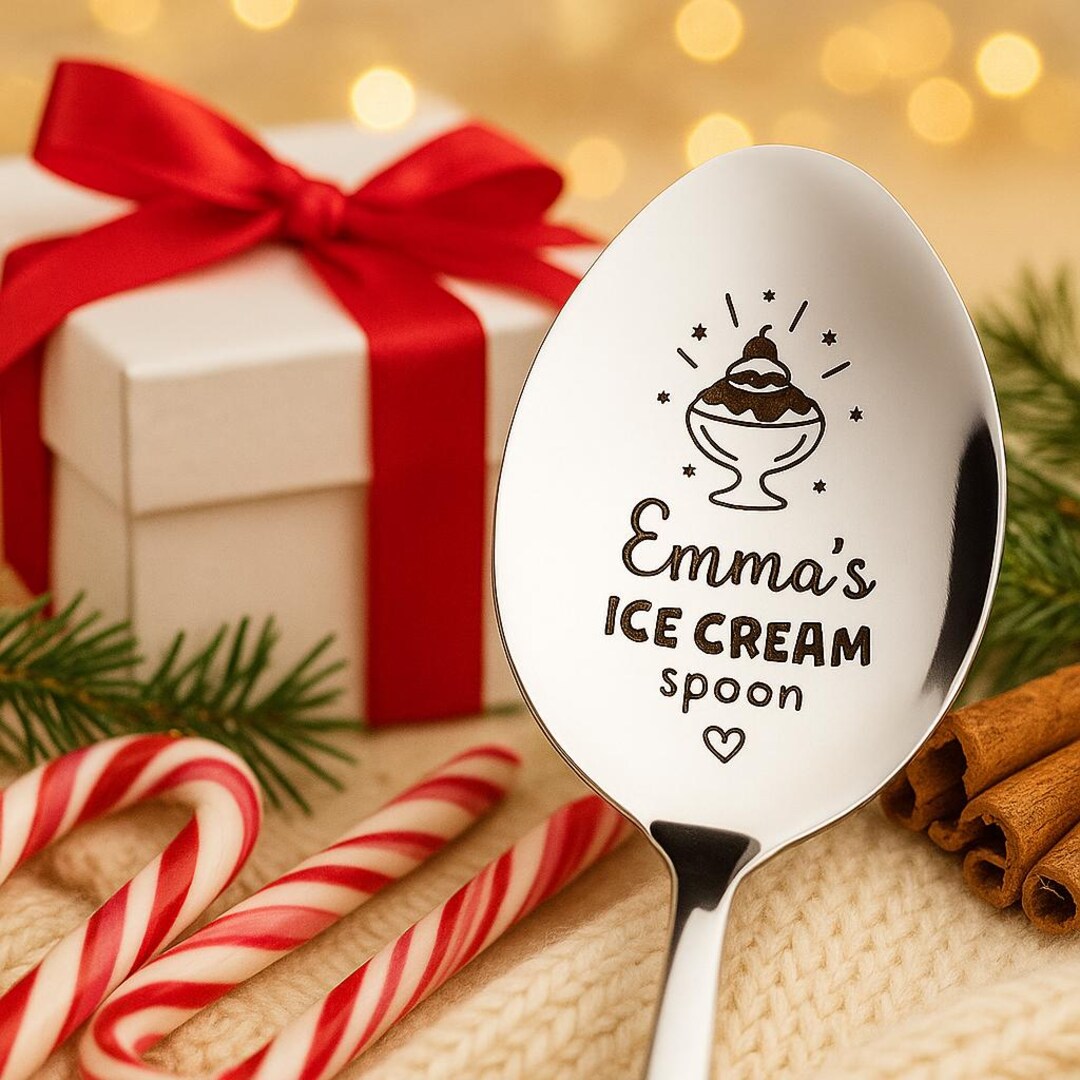 Personalized Ice Cream Spoon – Engraved Christmas Gift for Sister ...