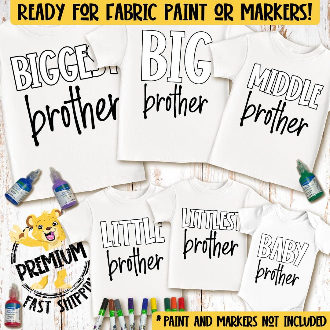 Color Your Own Shirt for Brother - Paint DIY Onesie® Craft - Family ...