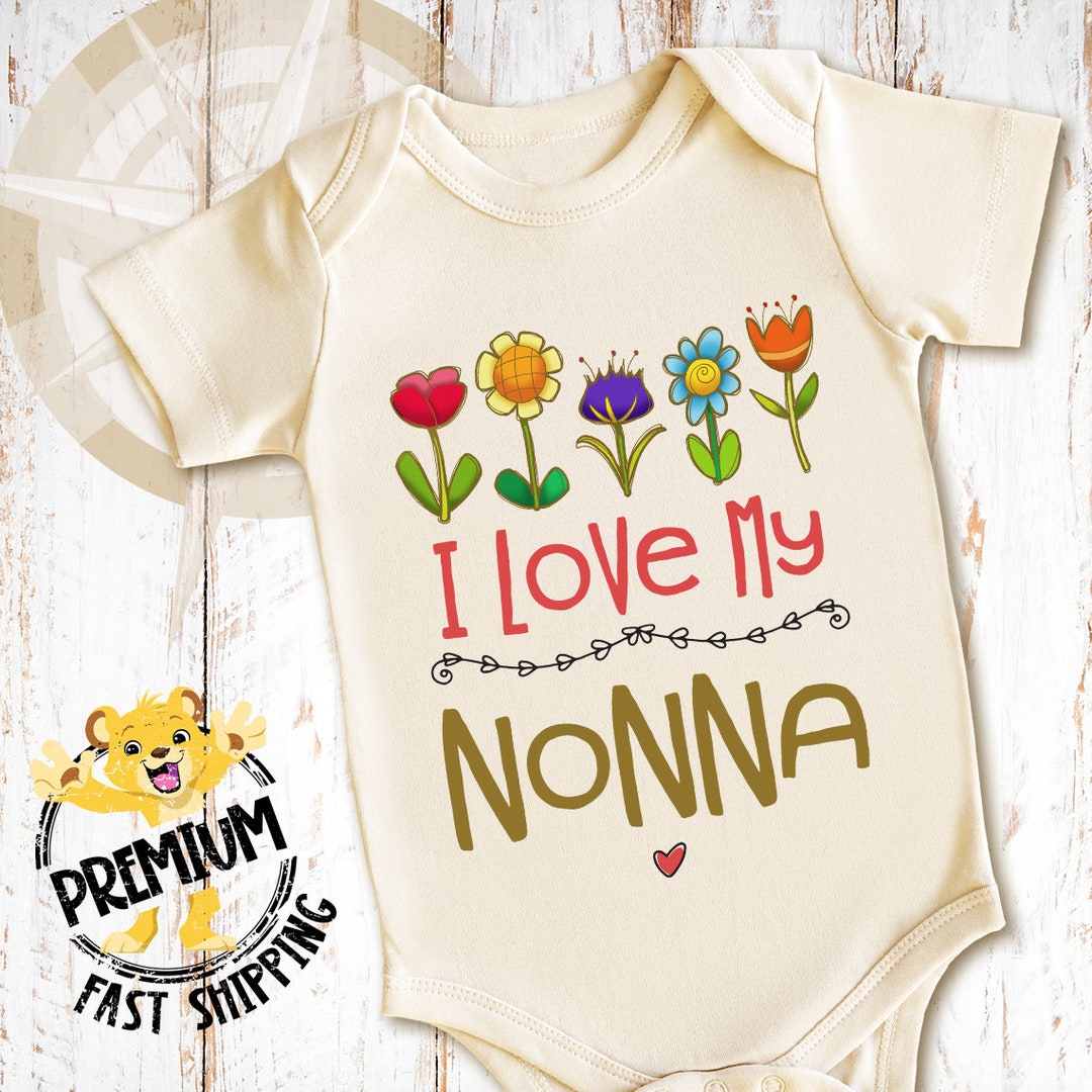 I Love My Nonna Onesie® - Cute Flower Grandma Gift - Adorable Toddler Shirt - Fun Family Baby ...