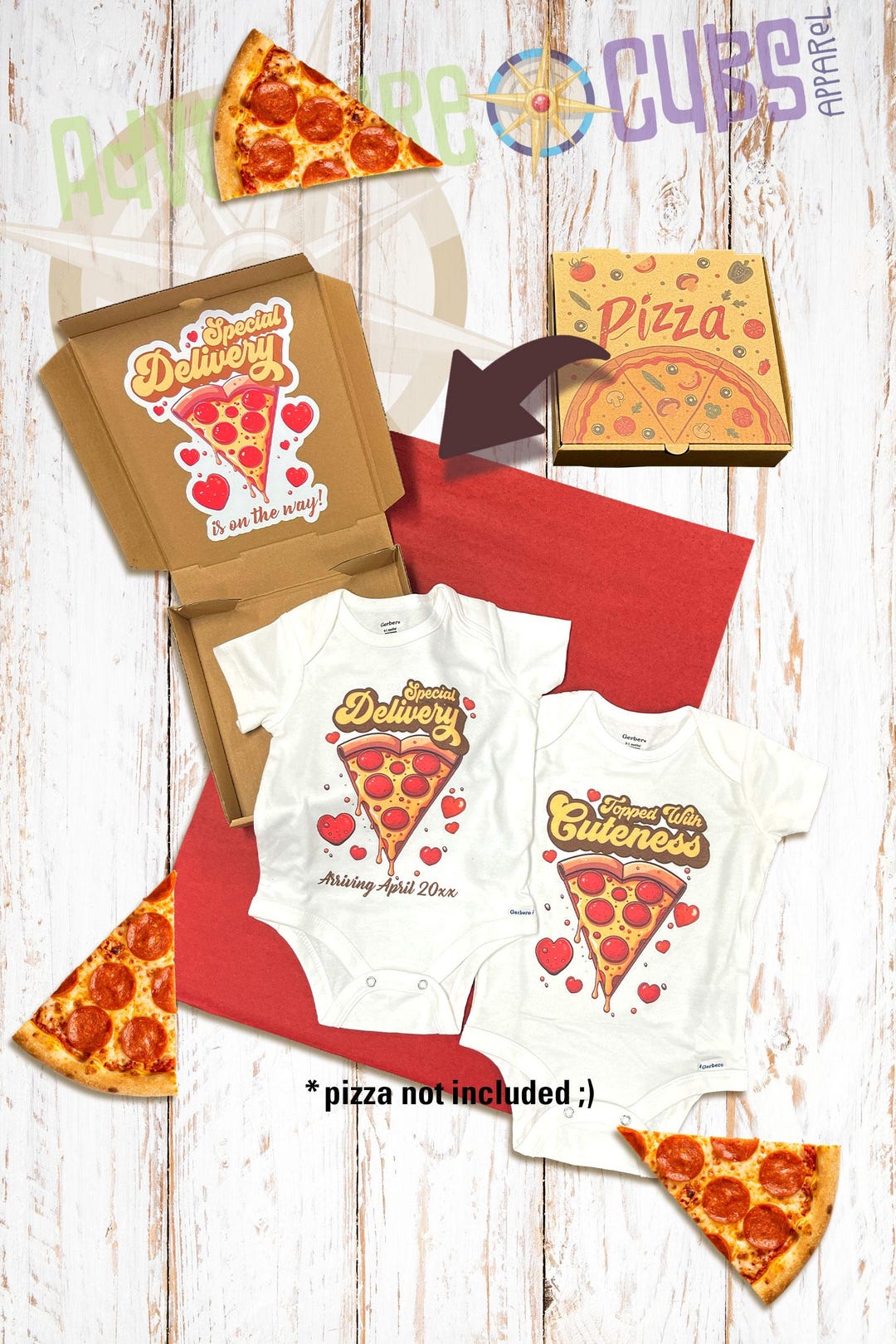 Deluxe Pizza Pregnancy Reveal Gift Box – Custom Special Delivery Baby ...