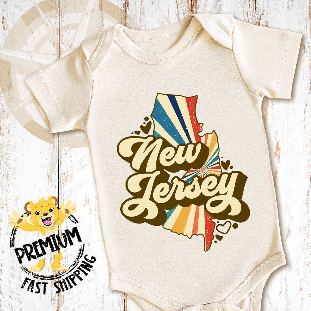 New Jersey Retro Onesie®, New Jersey Onesie®, New Jersey Baby Onesie ...