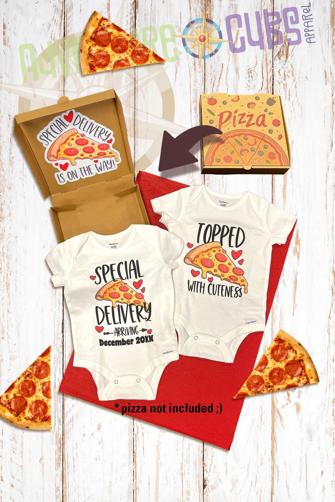 Deluxe Pizza Pregnancy Announcement Gift Box – Custom Special Delivery ...