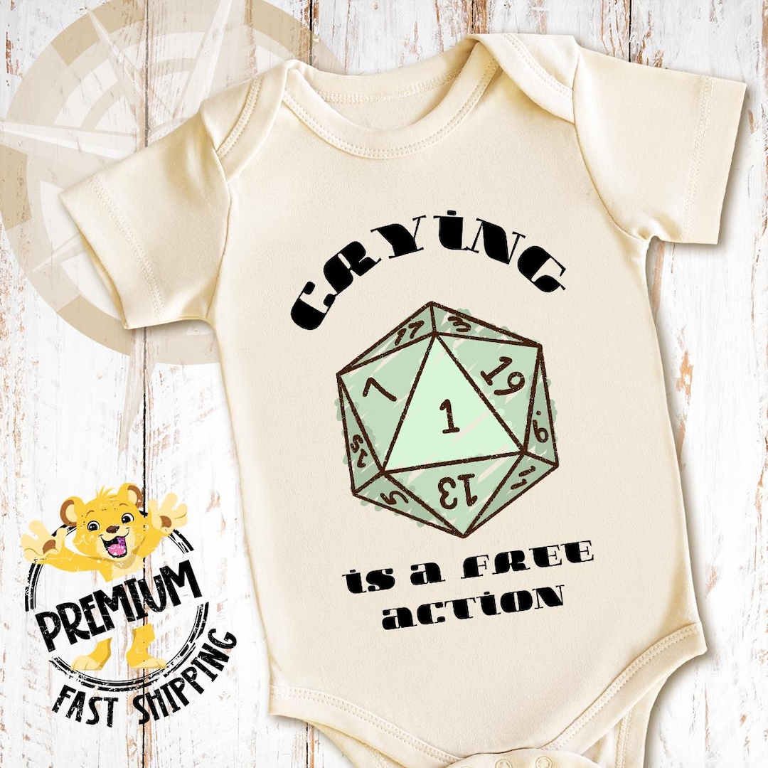 Green Crying is A Free Action D20 Baby Onesie® - Dice Shapes Gaming 20 ...