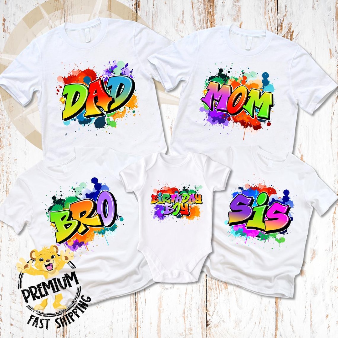 Graffiti Family Birthday Shirts - Matching Family Birthday Party ...