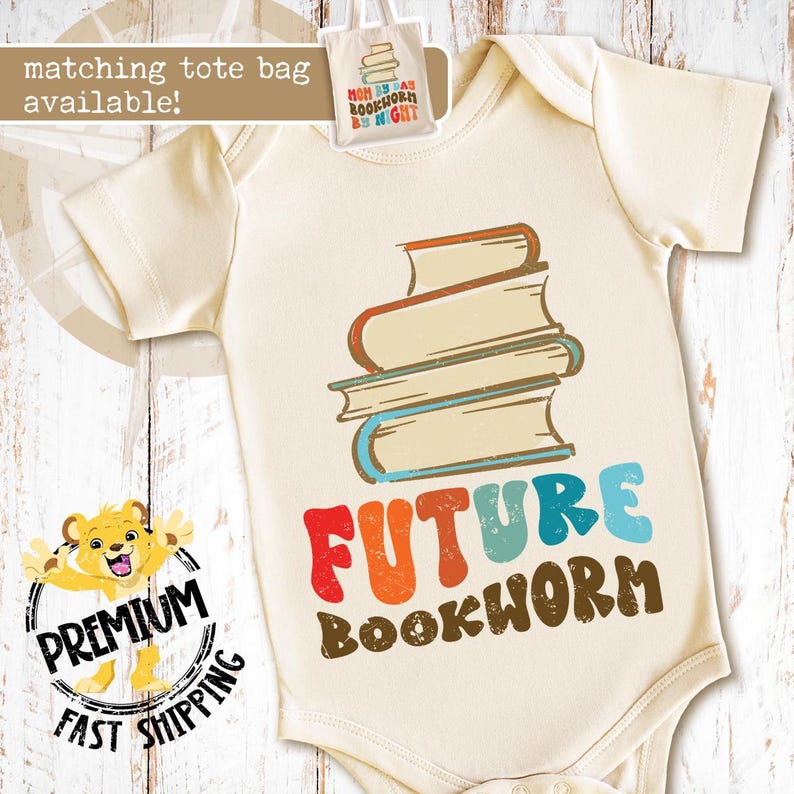 Future Bookworm Onesie® - Retro Book Lover Toddler Shirt - 1512 - Etsy