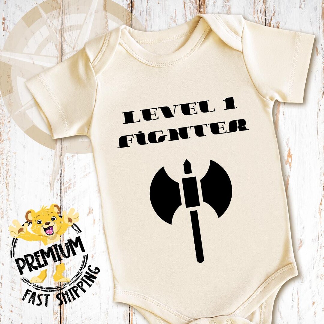 Level 1 One Fighter Onesie® - Cute Baby Shower Gift - Gaming 20-side ...