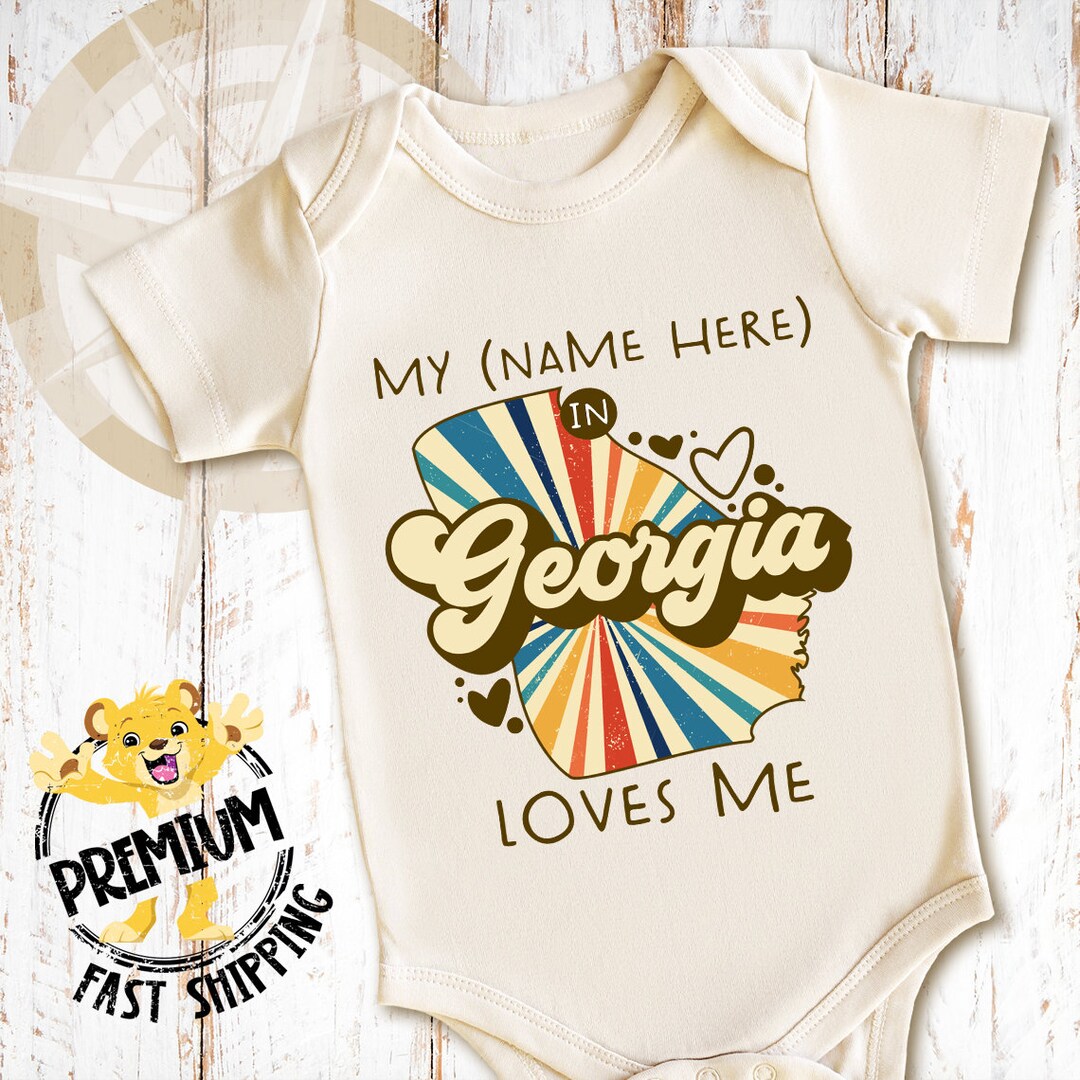 Personalized Georgia Retro Onesie® - Someone in Georgia Loves Me ...