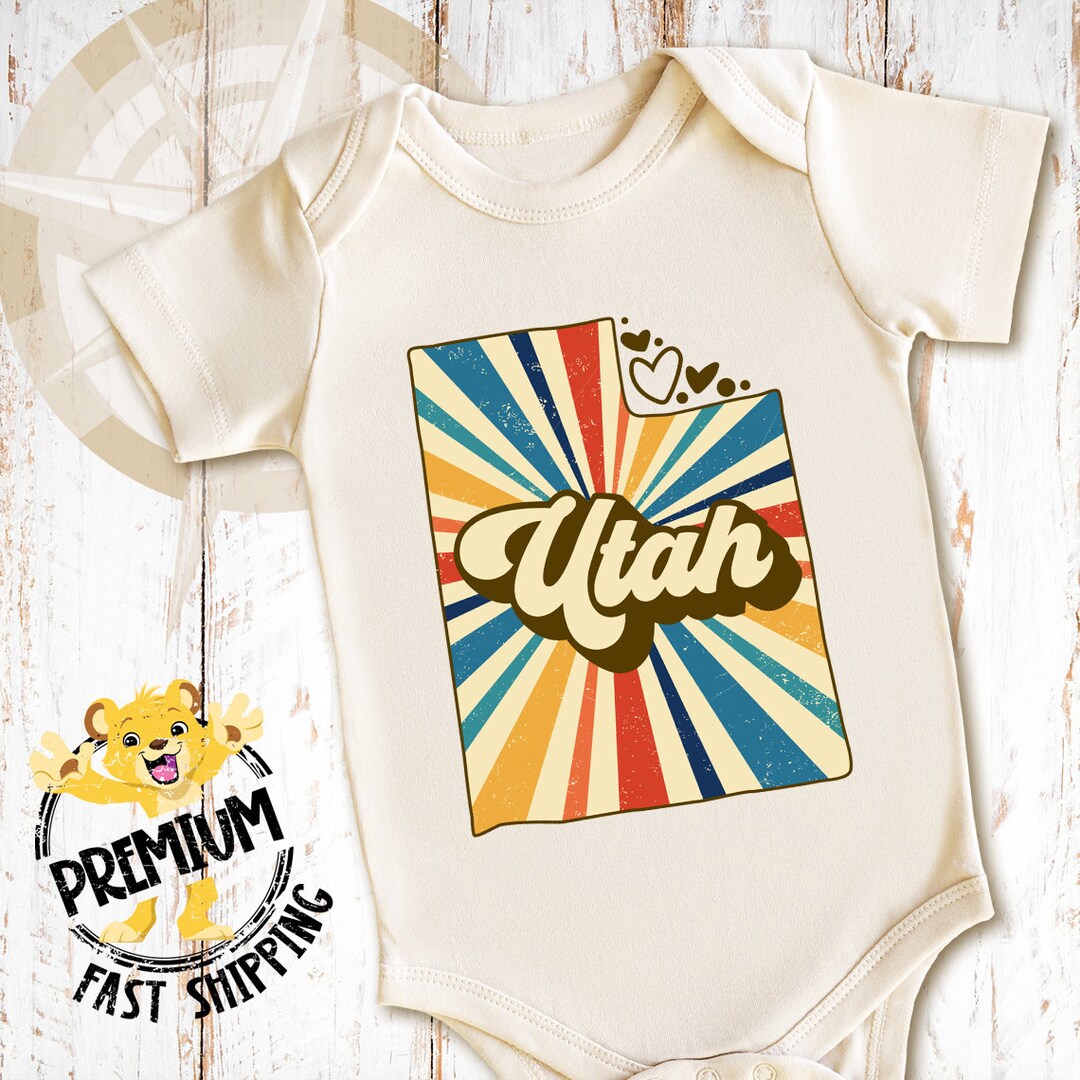 Utah Retro Onesie®, Utah Onesie®, Utah Baby Onesie®, Retro Utah Onesie ...