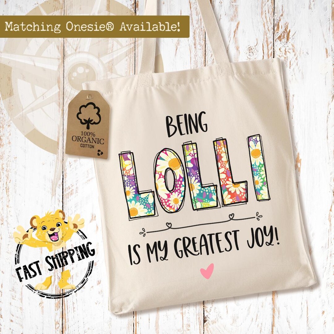 Lolli Greatest Joy Tote Bag - Grandma Gift - Mother's Day Present for ...