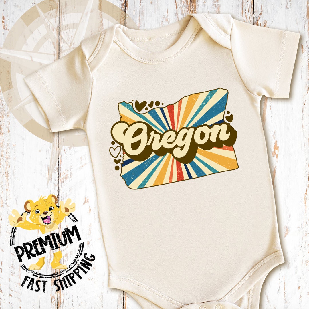Oregon Retro Onesie®, Oregon Onesie®, Oregon Baby Onesie®, Retro Oregon ...