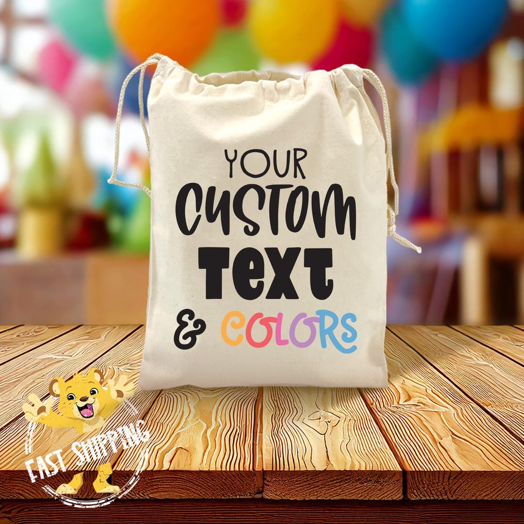 Custom Personal Party Goodie Bags - Reusable Personalizable Canvas ...