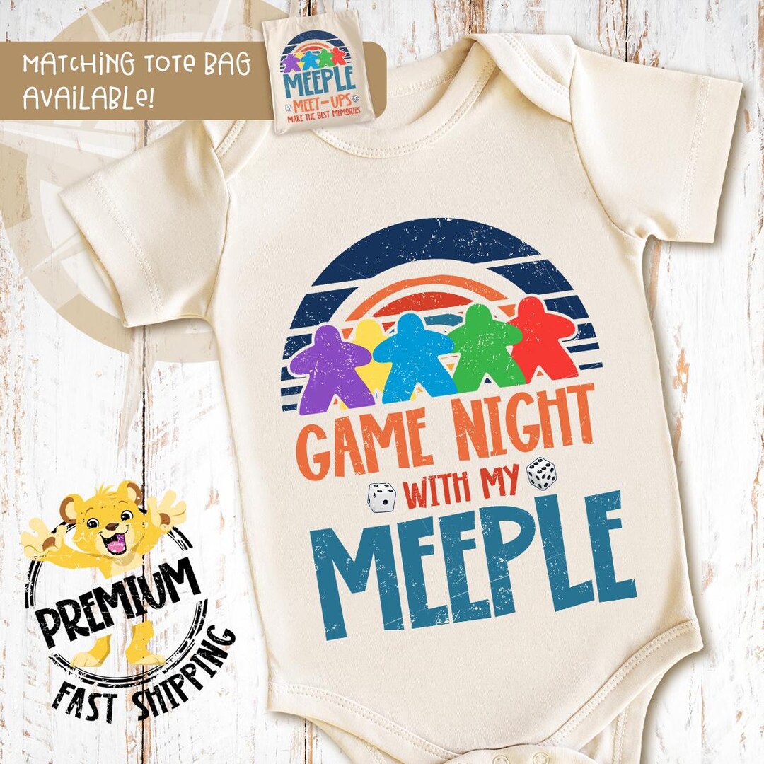 Game Night With My Meeple Onesie® - Board Game Character Toddler Shirt ...