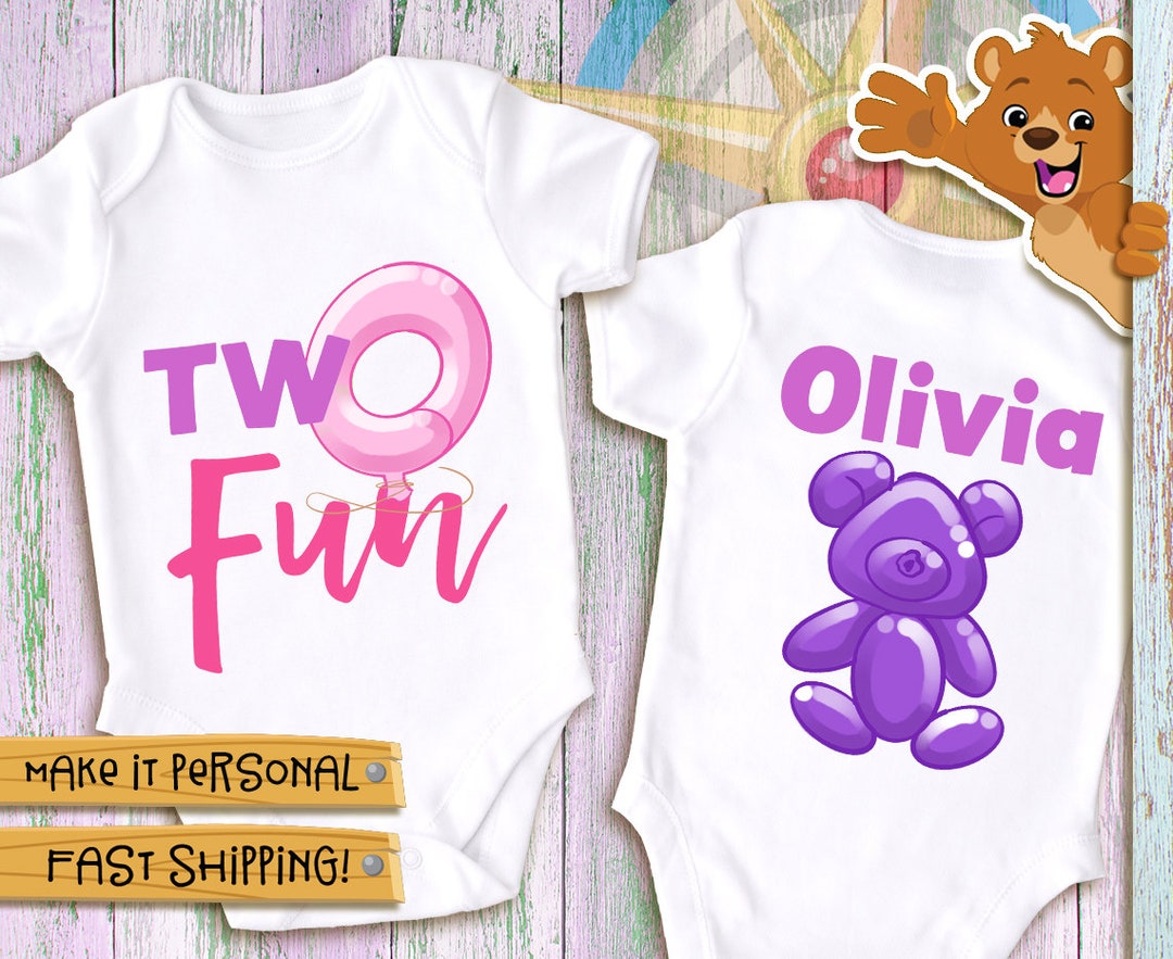 Two Fun Balloon Onesie®, Balloon Birthday Onesie®, Cute Baby Onesie ...