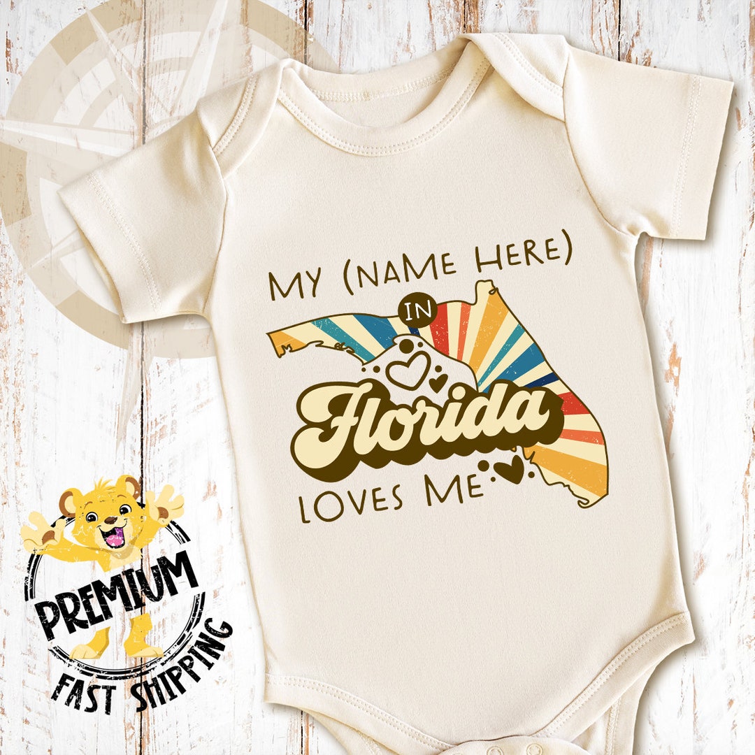 Personalized Florida Retro Onesie® - Someone in Florida Loves Me ...