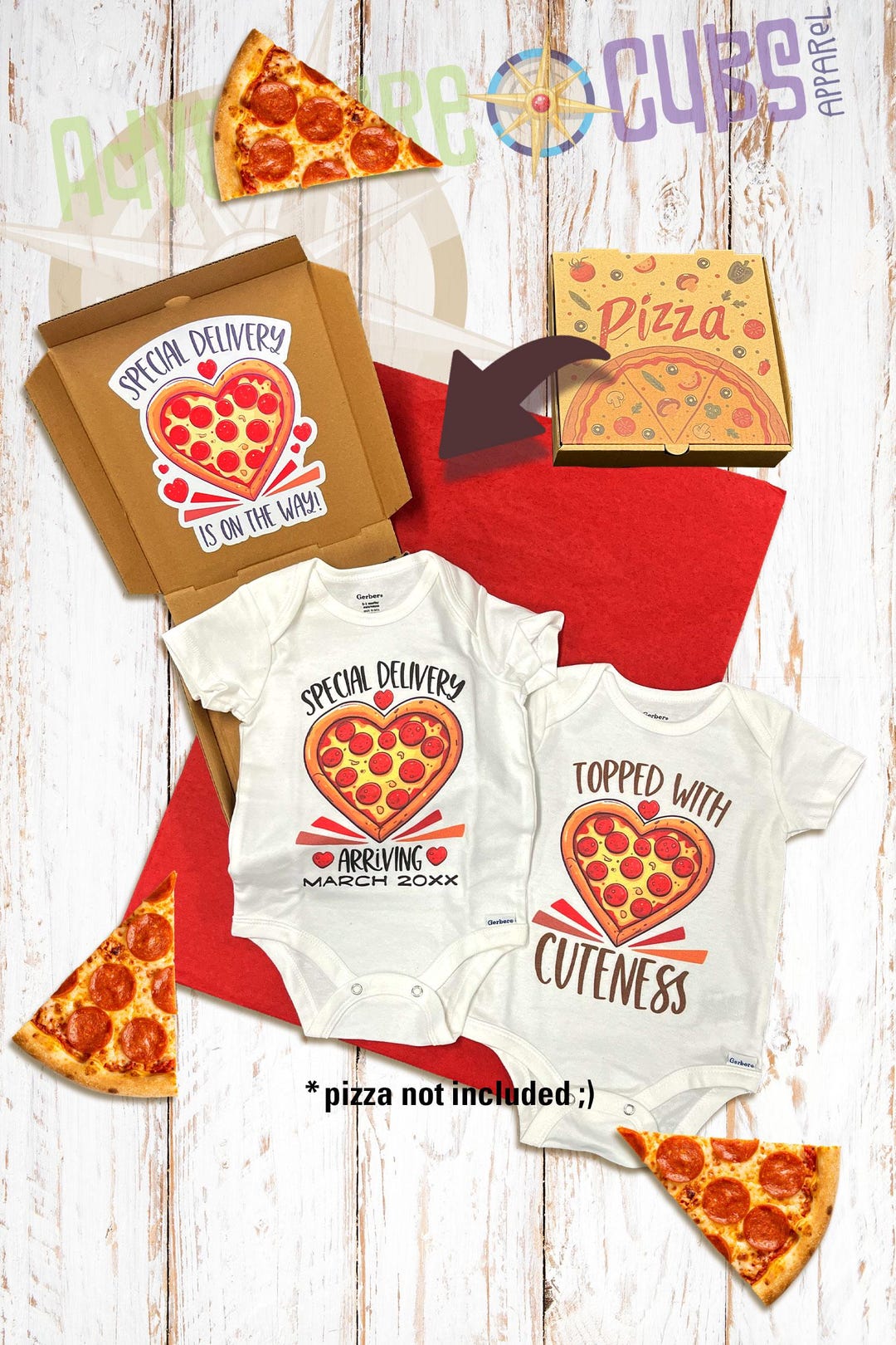Deluxe Pizza Pregnancy Announcement Gift Box – Custom Special Delivery ...