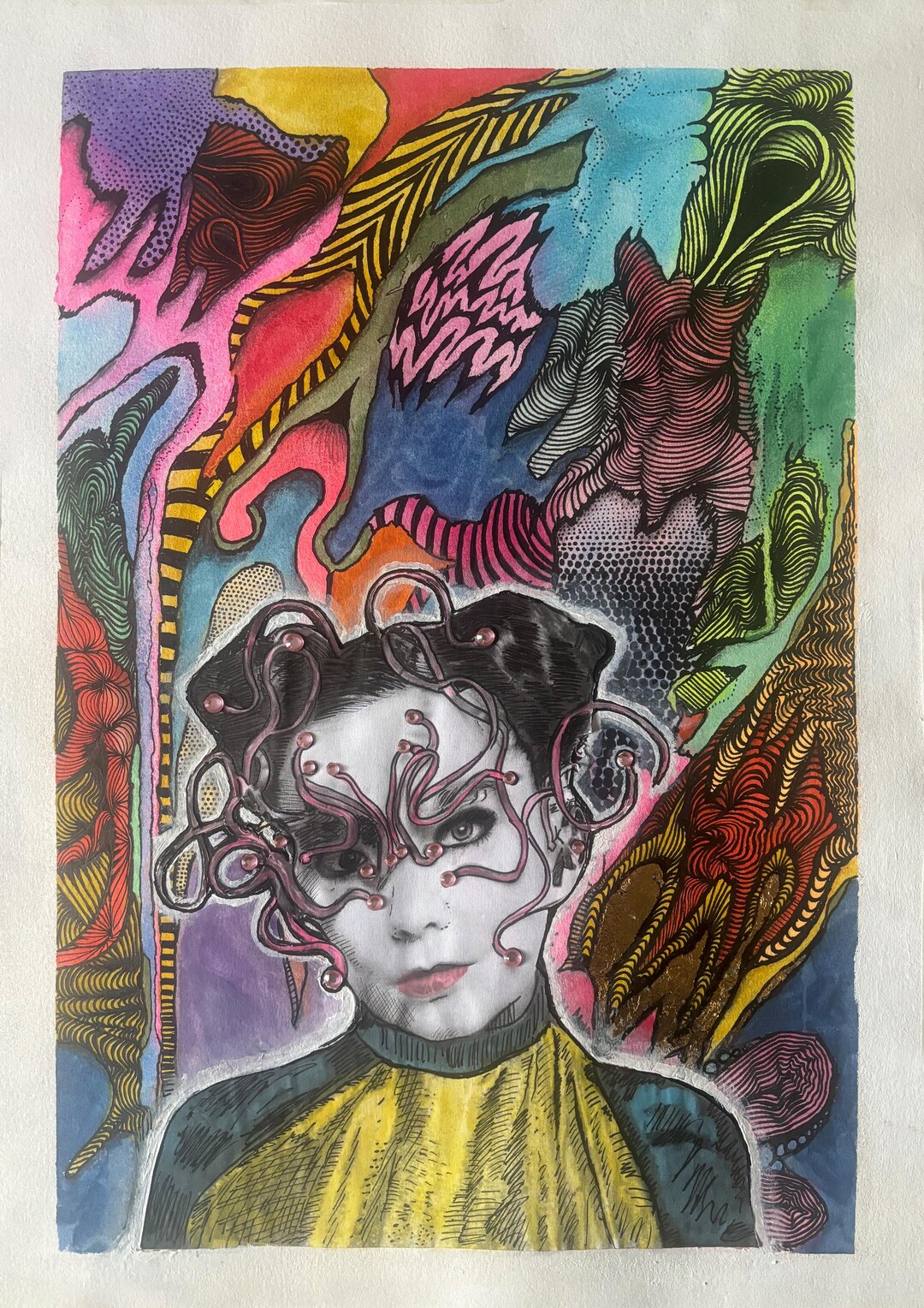 Bjork - Mixed Media Art Print - A3 - Etsy