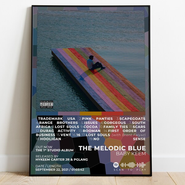 Melodic Blue Album Cover Poster - Etsy Israel