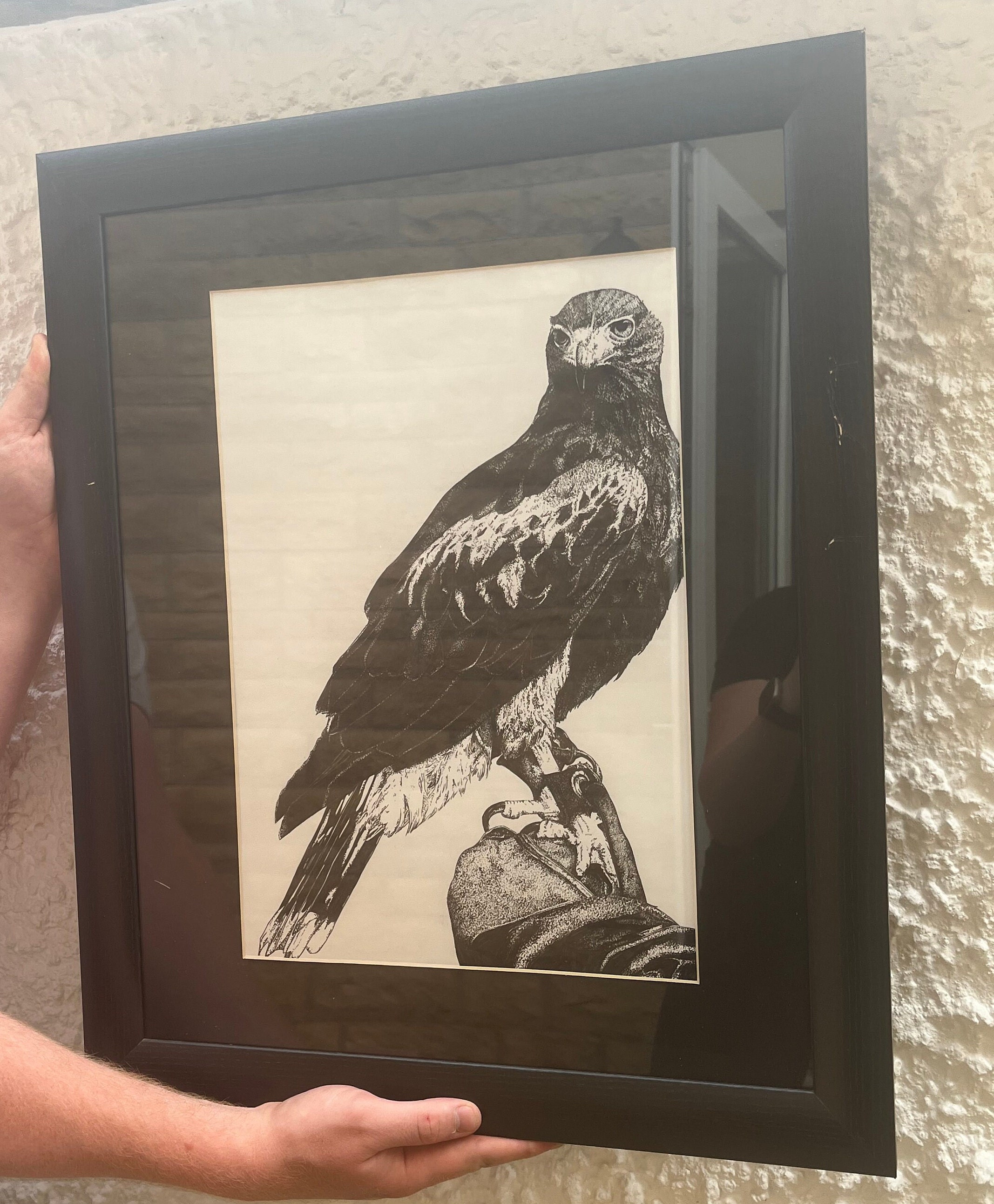 Tonal Pointillism Eagle Drawing print - Etsy