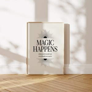 Magic Happens, Minimalist Wall Art, Trendy Boho Wall Art, Affirmation ...