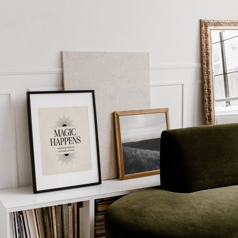 Magic Happens, Minimalist Wall Art, Trendy Boho Wall Art, Affirmation ...