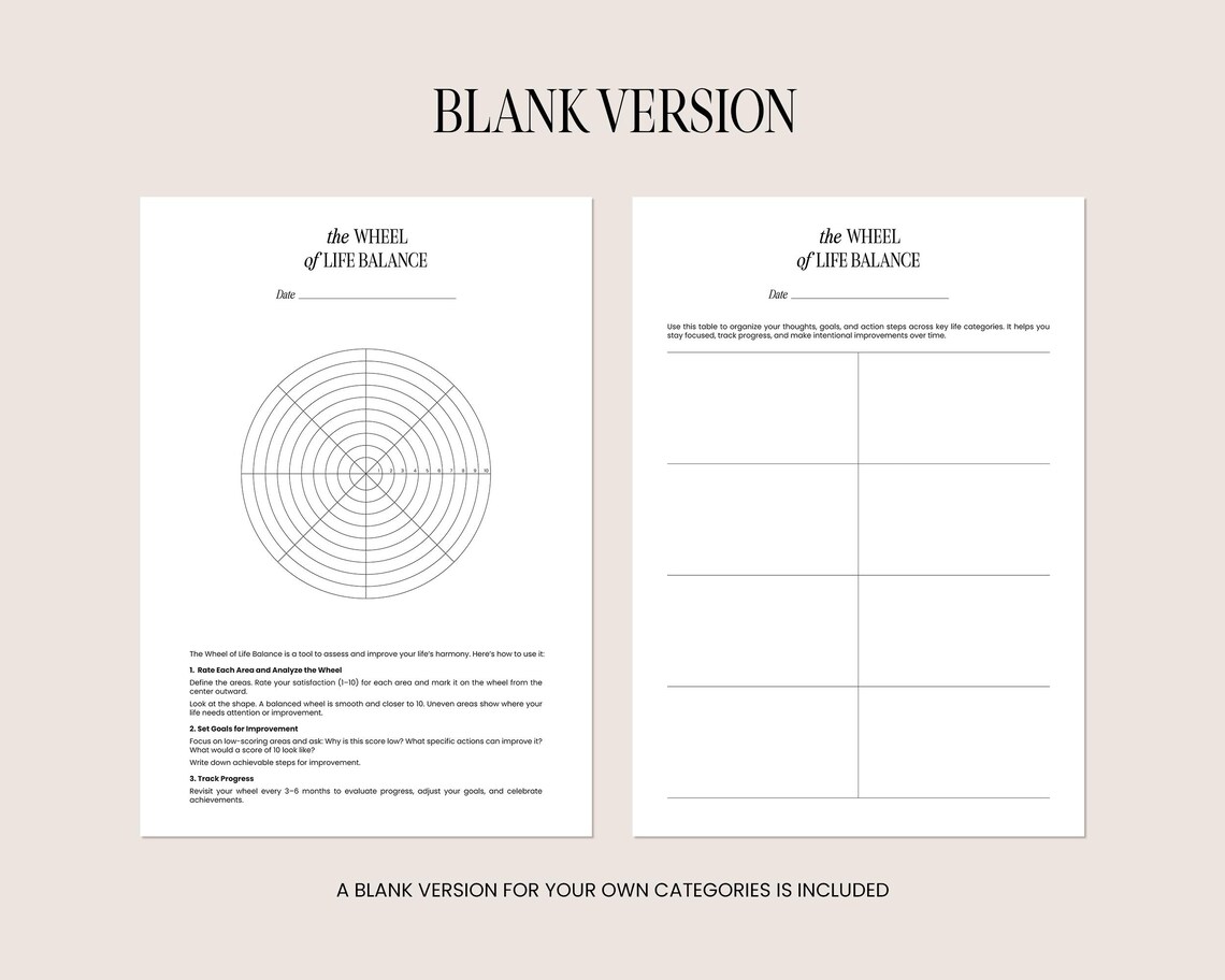 The Wheel of Life Balance, Simple Printable Download, Wheel of Life ...