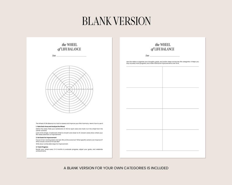 The Wheel of Life Balance, Simple Printable Download, Wheel of Life ...